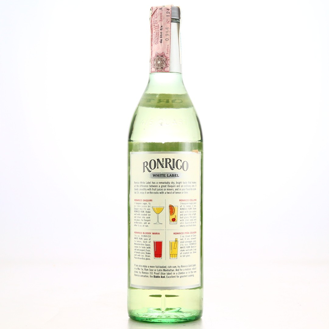 Ronrico White Label Puerto Rican Rum circa 1970s | Rum Auctioneer