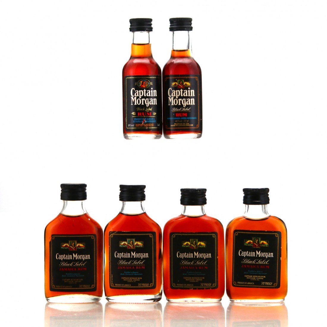 Captain Morgan Black Miniatures x 6 | Rum Auctioneer