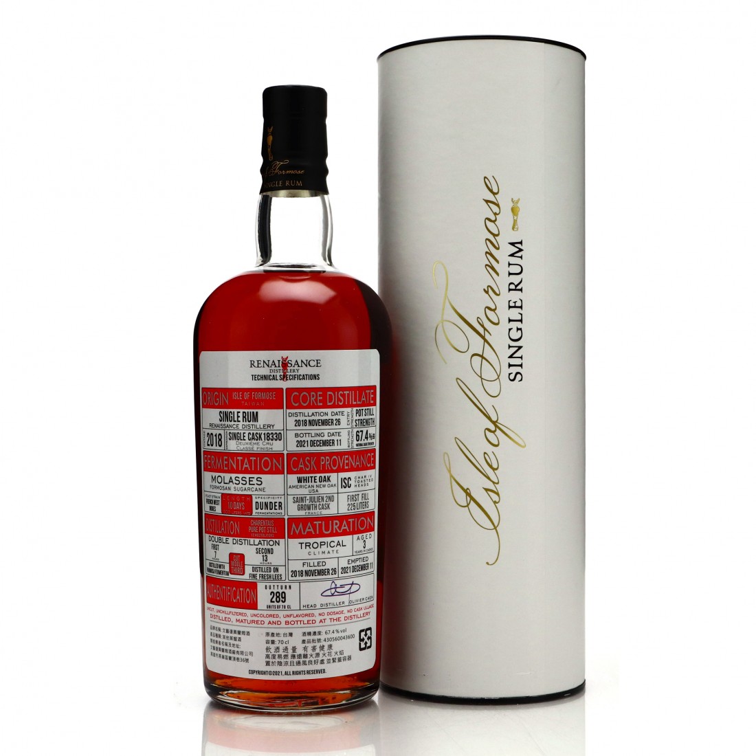 Renaissance 2018 Single Wine Cask Finish 3 Year Old #18330 | Rum Auctioneer