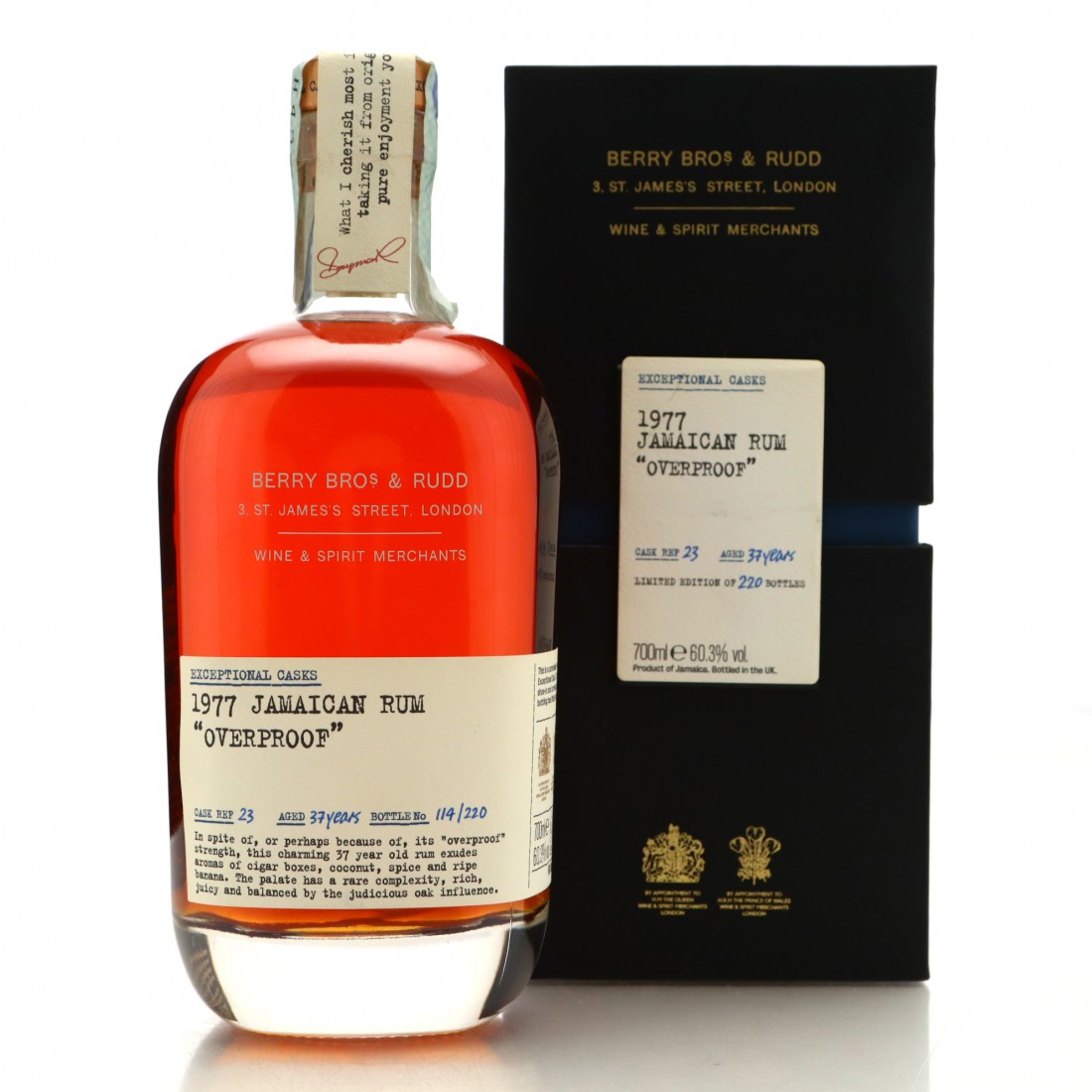 Jamaica Rum 1977 Berry Brothers and Rudd 37 Year Old Exceptional Cask | Rum Auctioneer
