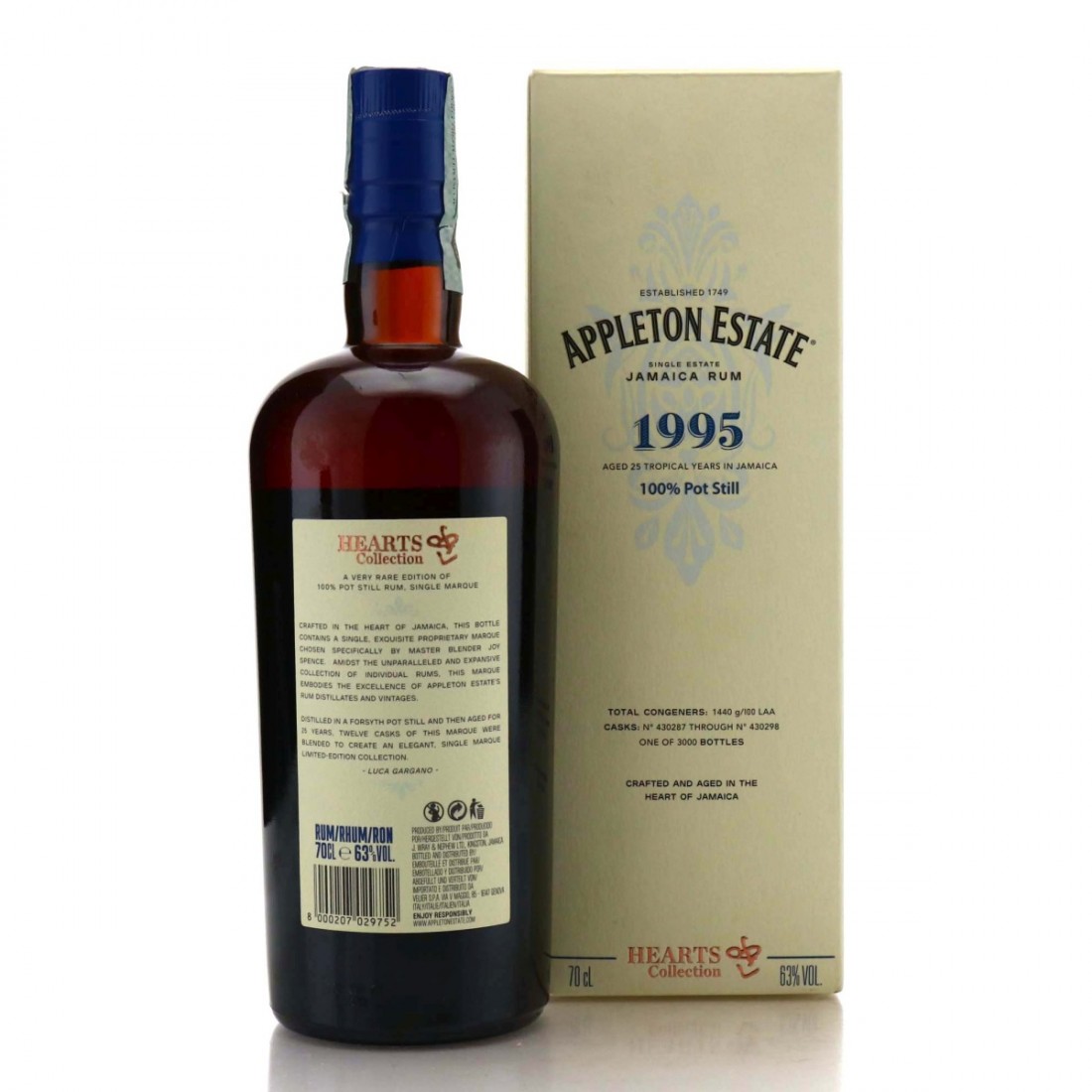 Appleton Estate 1995 Velier 25 Year Old / Hearts Collection | Rum ...